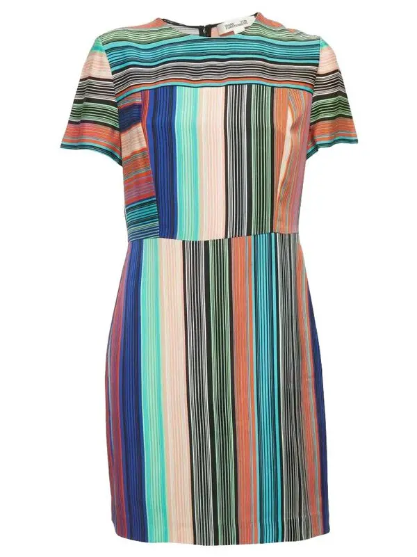 Diane Von Furstenberg Striped Mini Dress - Blue