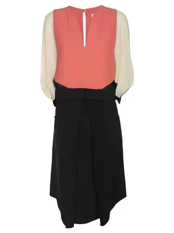 Chloé Color-block Midi Dress - Black