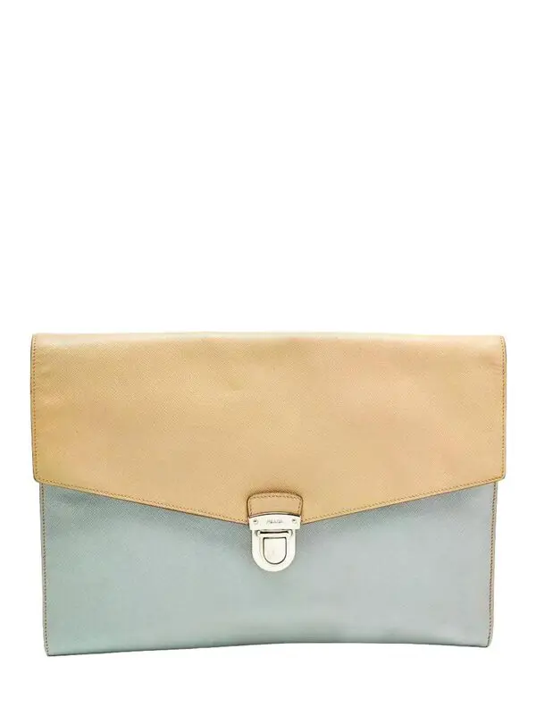 Prada Saffiano Bicolor Envelope Case - Blue