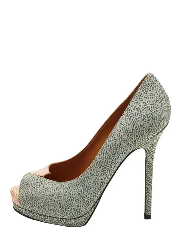 Fendi Stingray Peep-toe Stiletto Pumps - Grey