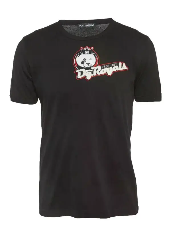 Dolce & Gabbana Appliqué Jersey T-shirt - Black