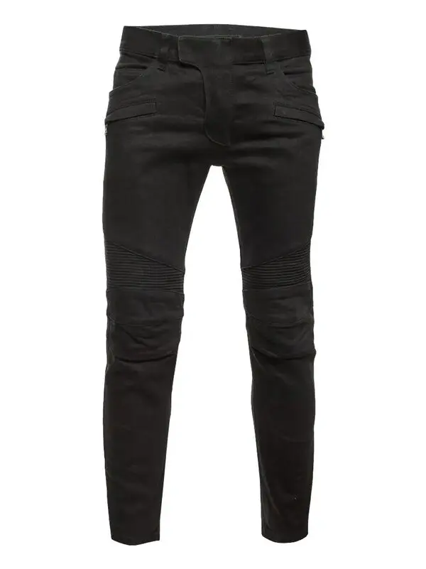 Balmain Ribbed Slim-fit Jeans - Black