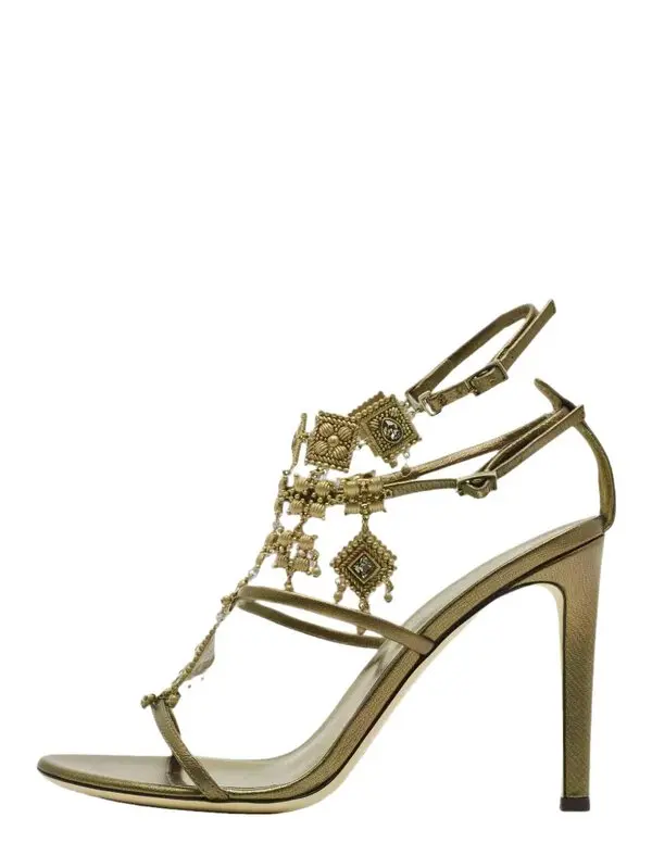 GIUSEPPE ZANOTTI Amira Charm-embellished Stiletto Sandals - Green