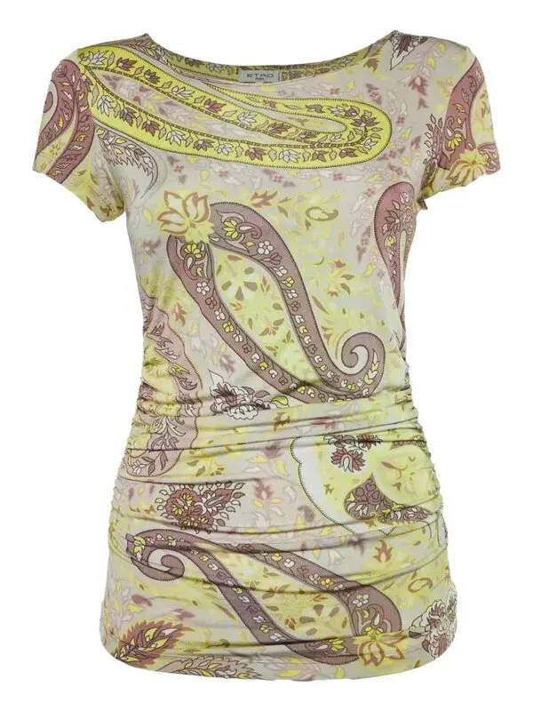 Etro Paisley-print Ruched Top - Neutrals