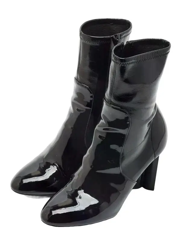 LOUIS VUITTON Patent Leather Silhouette Ankle Boots - Black