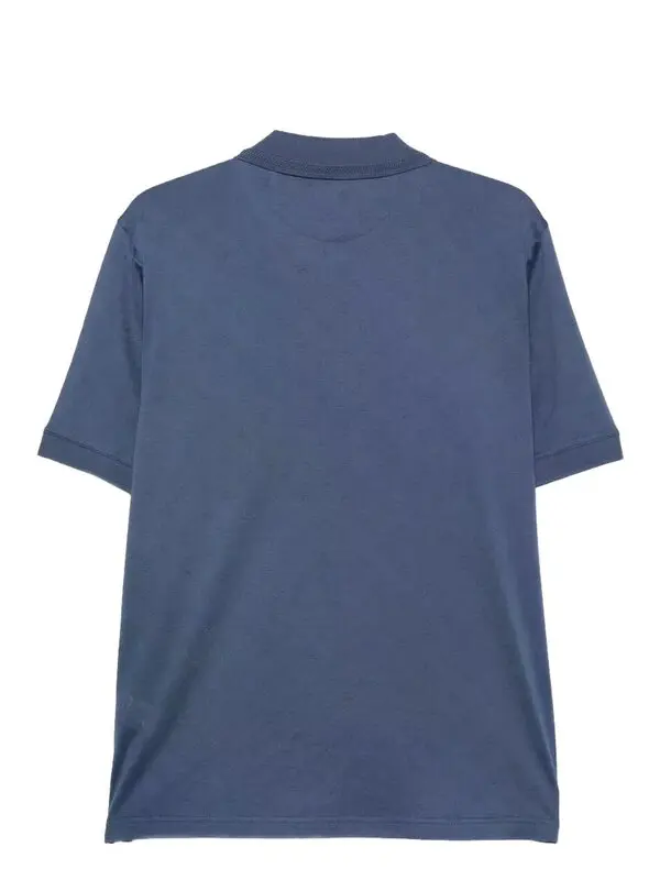 Pal Zileri Jacquard-logo Quarter-zip Polo Shirt - Blue