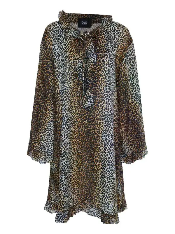 D&G PREOWNED Animal Print Mini Dress - Neutrals
