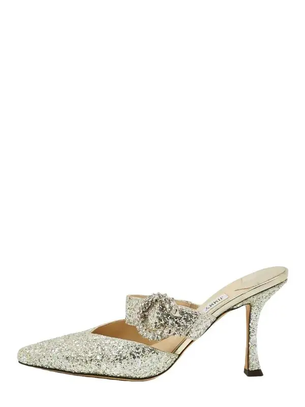 JIMMY CHOO Marta Crystal-embellished Stiletto Mules - Silver