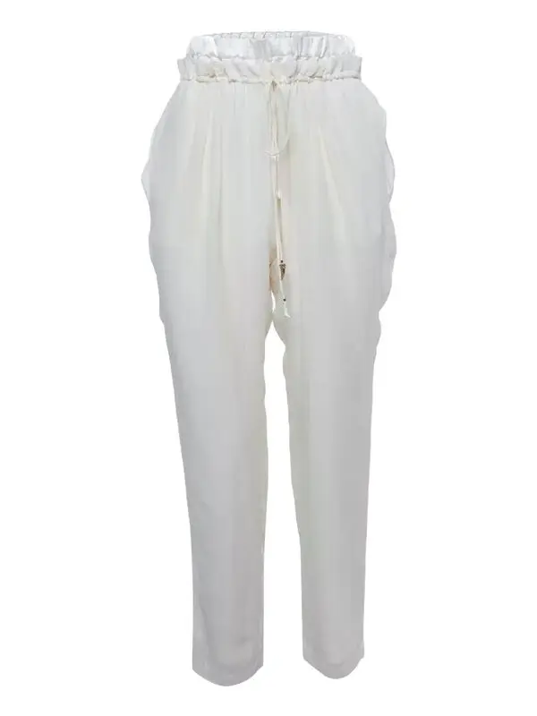 Roberto Cavalli Chiffon Cropped Trousers - Neutrals