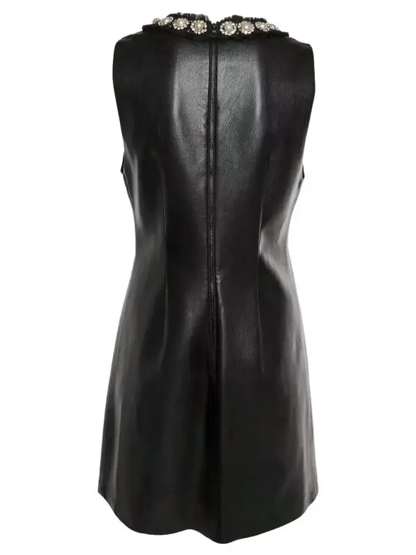 Alice + Olivia Mini Coley Pearl Embellished Dress - Black