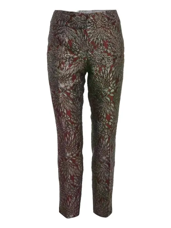 Dolce & Gabbana Floral Jacquard Straight-leg Trousers - Red