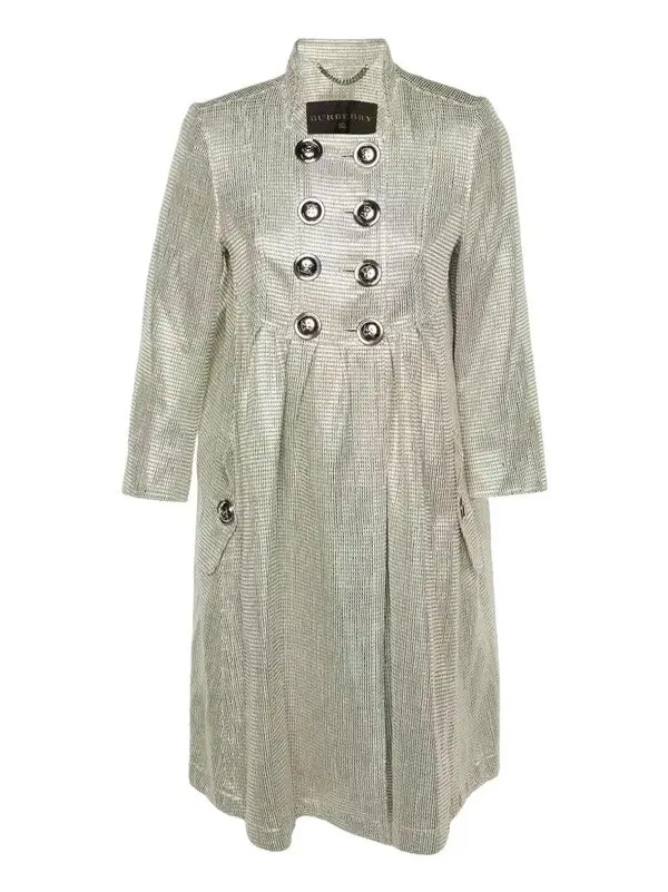 Burberry Double-breasted Coat - Silver