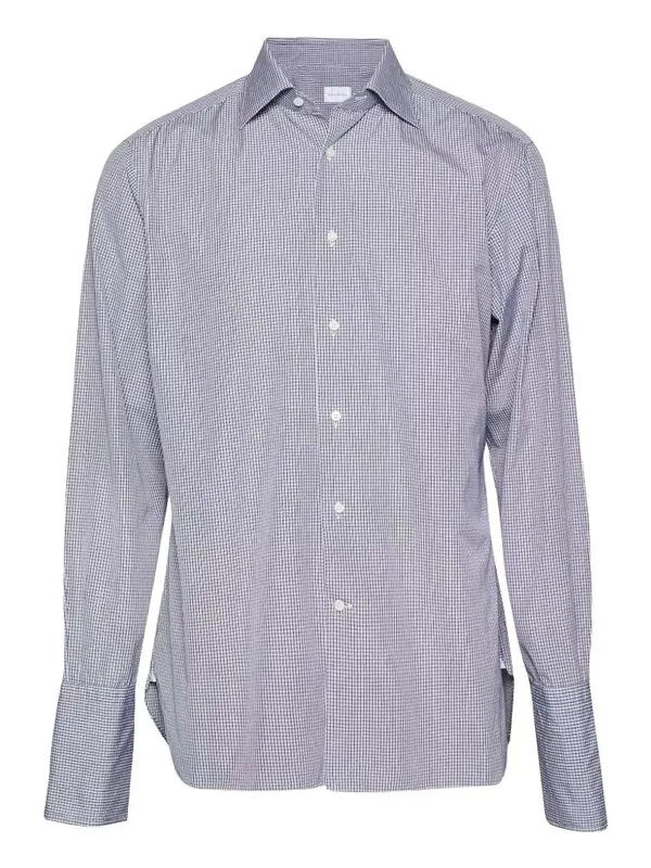 Ermenegildo Zegna Check-print Double-cuff Shirt - Blue