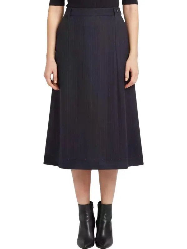 Max Mara Stripe Midi Skirt - Blue