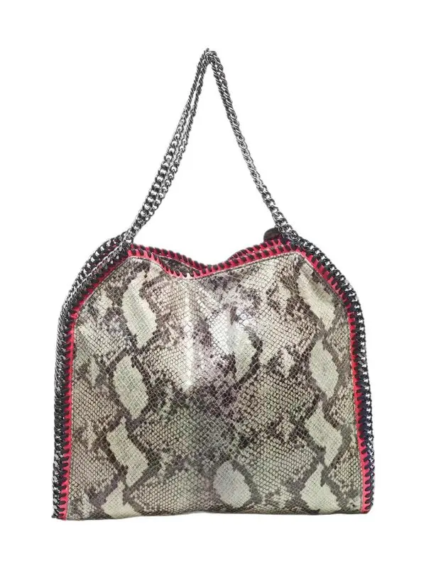 Stella McCartney Small Falabella Python-effect Tote Bag - Grey