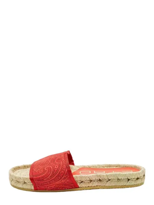Etro Paisley Espadrille Slides - Red