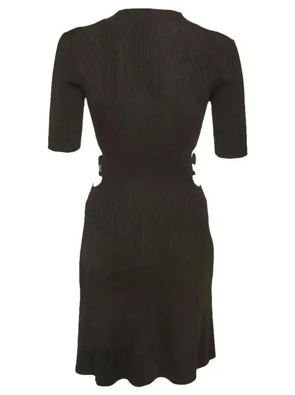 Maje Ribbed Knit Cut-out Midi Dress - Black