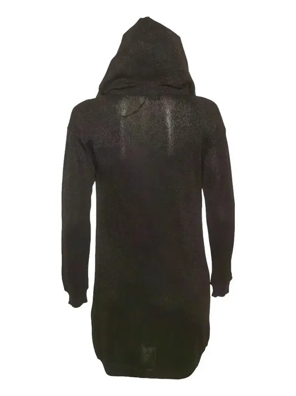 Elisabetta Franchi Lurex Hooded Mini Dress - Black