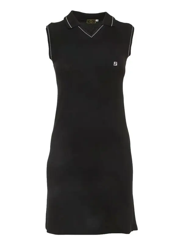 Fendi Ff Logo Polo Mini Dress - Black