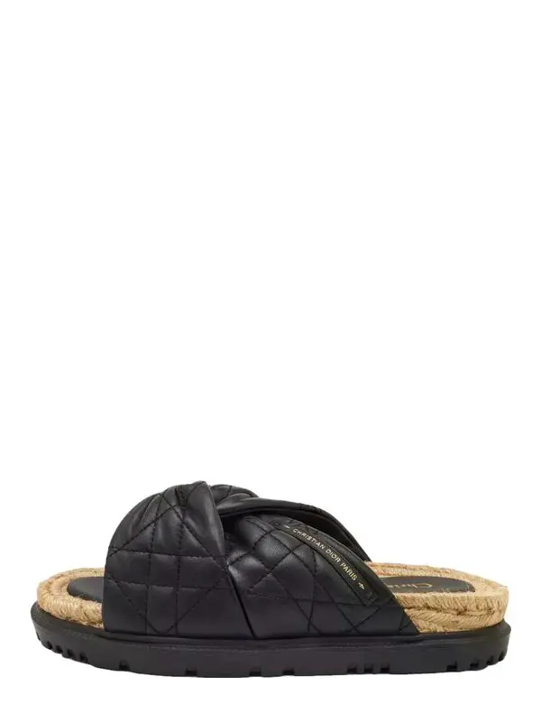 Dior D-twist Cannage Espadrille Sandals - Black