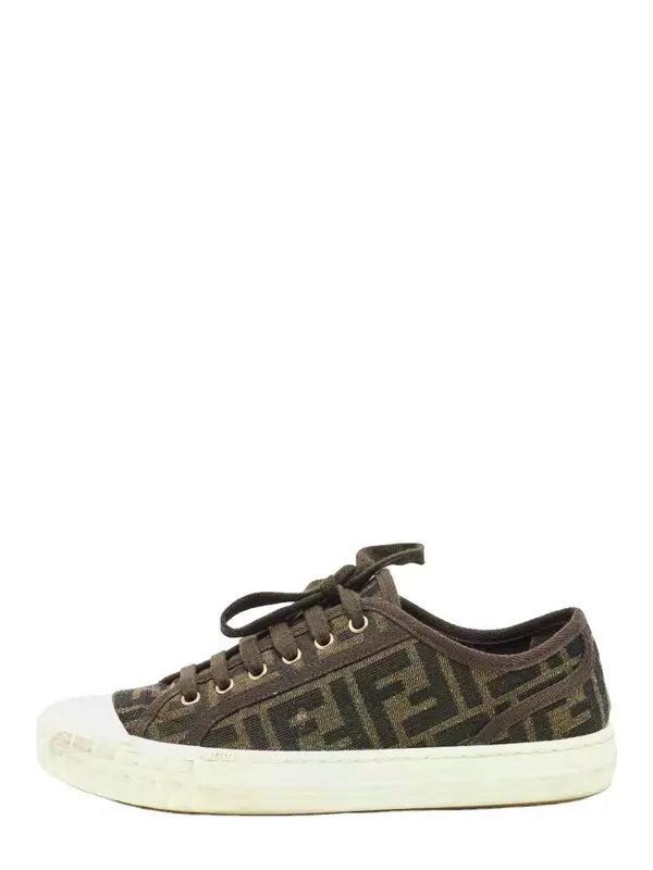 Fendi Ff Motif Canvas Sneakers - Brown