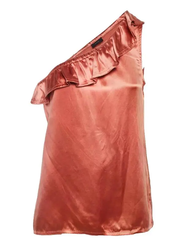 JOSEPH One-shoulder Ruffle Trim Top - Pink