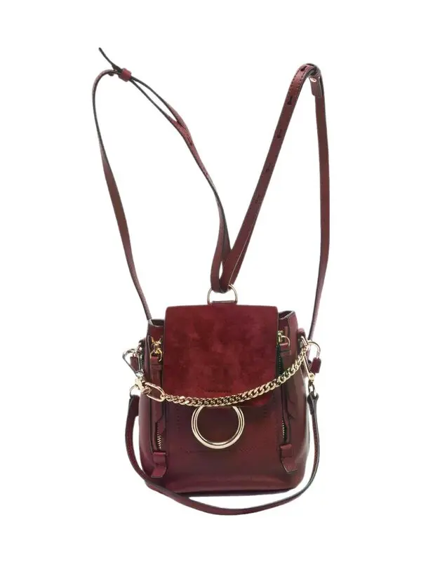 Chloé Faye Leather Backpack - Red