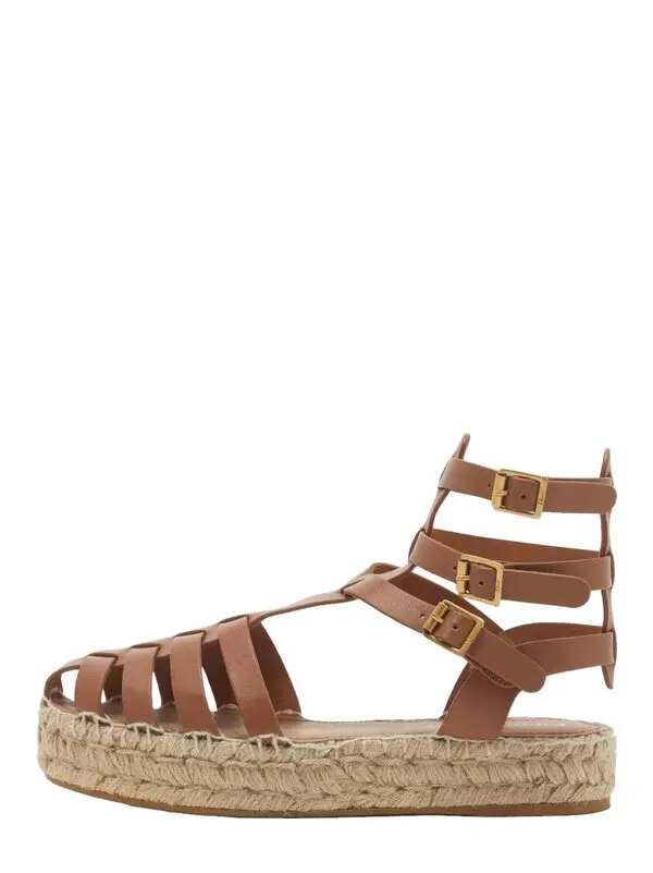 Dior Marine Espadrilles With Braided Raffia Platform - Brown