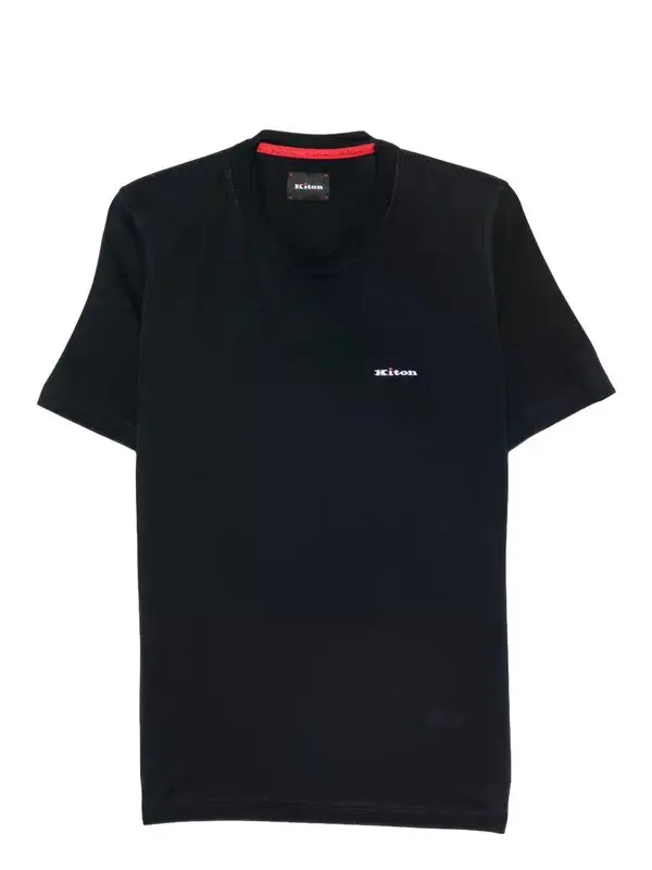Kiton Logo-embroidered T-shirt - Blue