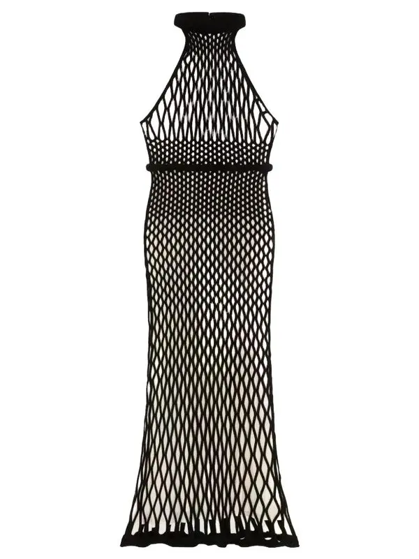 Givenchy Open-knit Halterneck Maxi Dress - Black