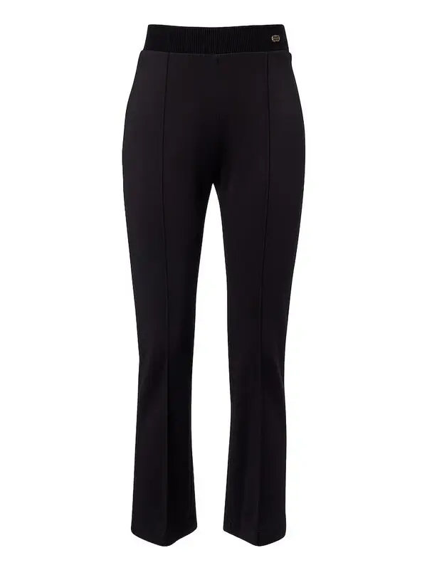 Agnona Jersey Cropped Slim Pants - Black