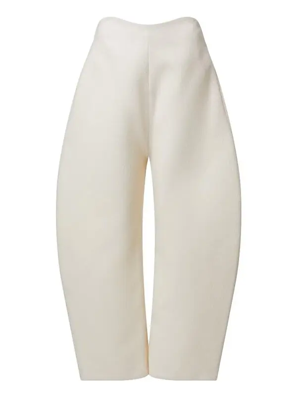 Alaïa Wool Crepe Barrel-leg Pants - White