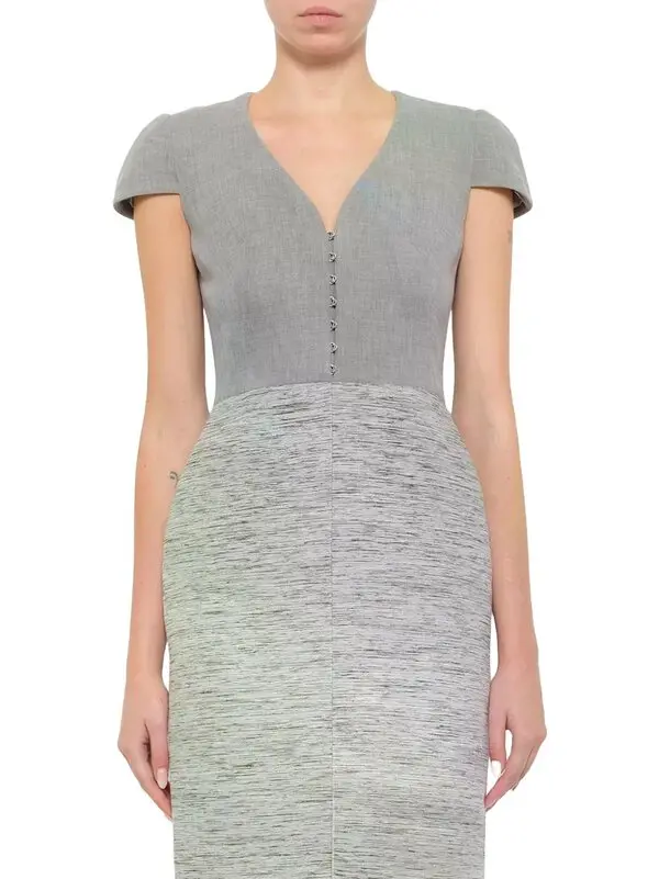 Alexander McQueen Cap-sleeve Pencil Dress - Grey