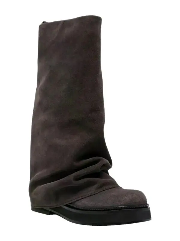 Attico Slouchy Suede Boots - Grey