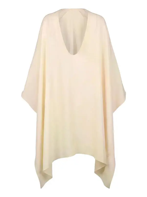 Valentino Garavani V-neck Cape With Draped Detail - Neutrals
