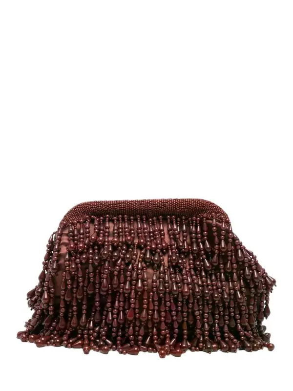 SIMONMILLER Beaded Fringe Clutch Bag - Brown