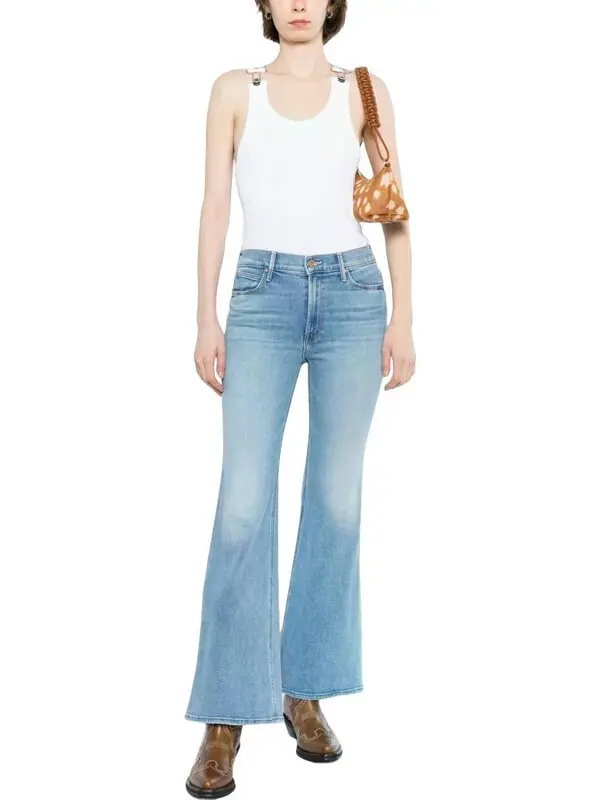 MOTHER Flared-leg Whiskered Jeans - Blue