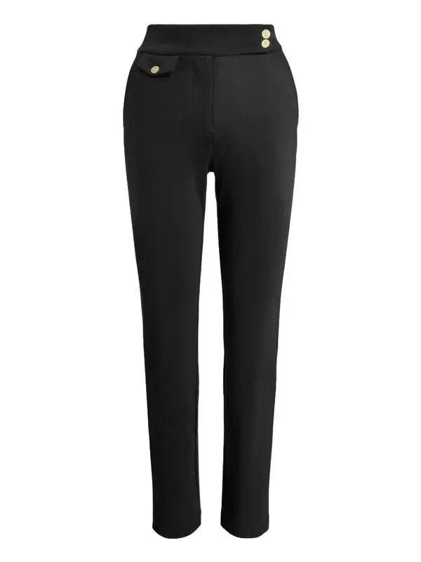 Ralph Lauren Button-detail Ponte Trousers - Black