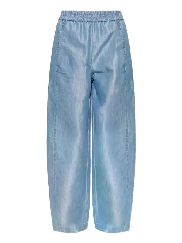 Emporio Armani Wide Leg Jeans With Elasticated Waist - Blue