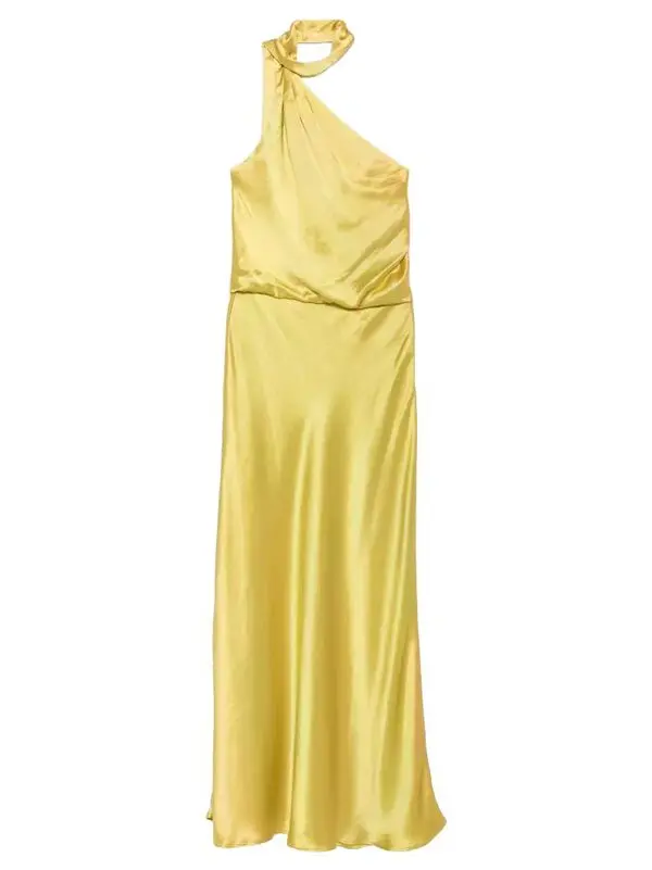 Staud Estelle One-shoulder Draped Maxi Dress - Yellow