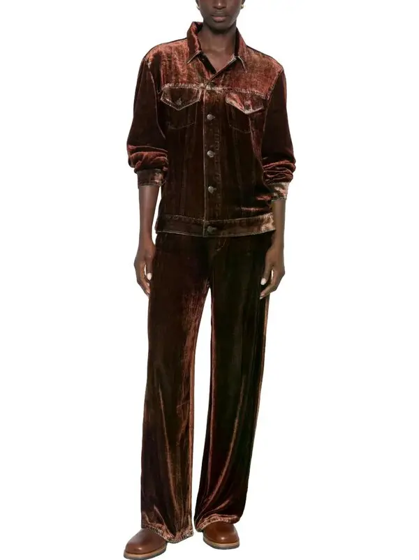 PIERRE-LOUIS MASCIA Kandox Velvet Trousers - Brown