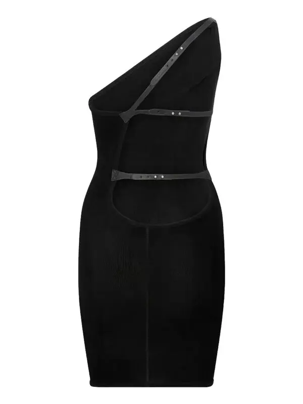 Dsquared2 One-shoulder Mini Jersey Dress With Open Back Detail - Black