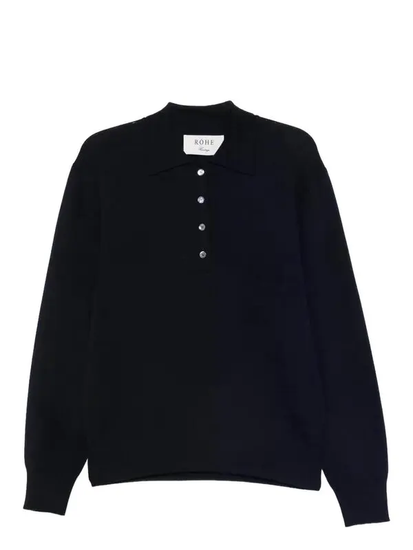 RÓHE Button-placket Polo Sweater - Blue