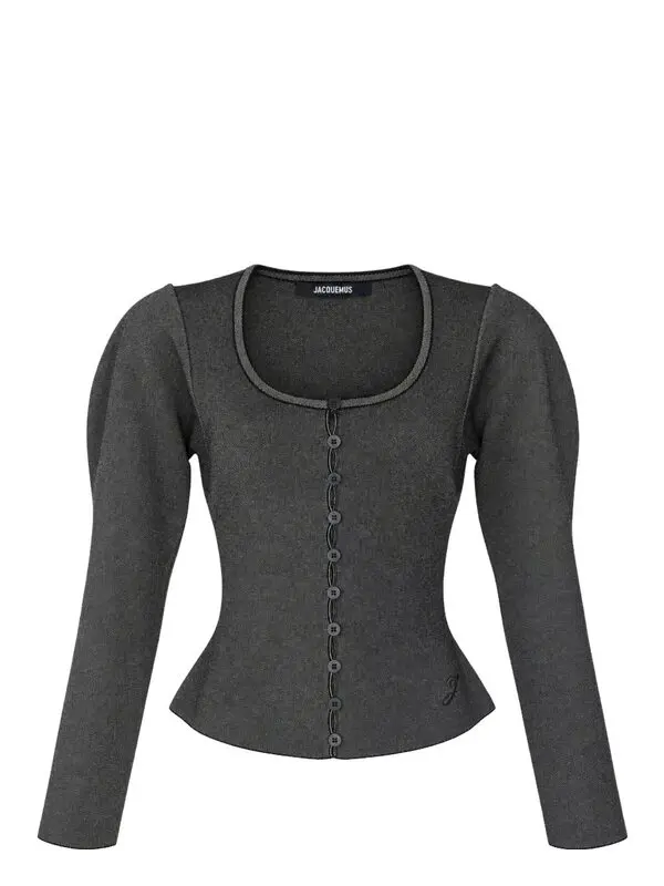 Jacquemus Sera Button-up Scoop Neck Cardigan - Grey