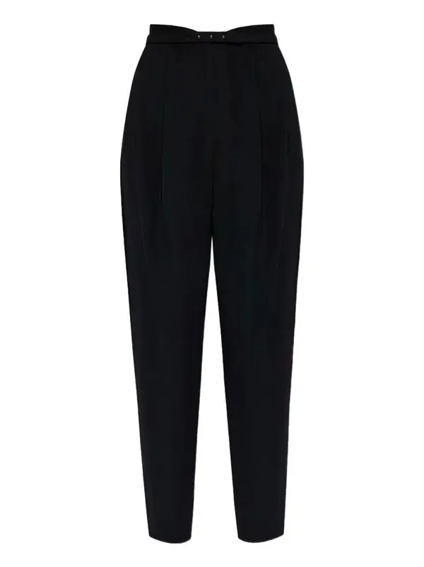 Emporio Armani Belted Pleated Trousers - Black
