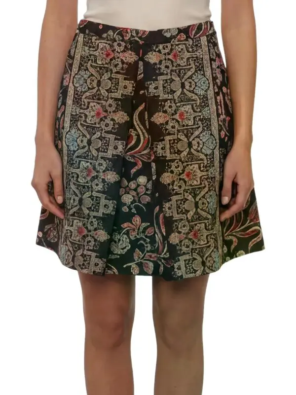Valentino Garavani Floral Print Mini Skirt - Black