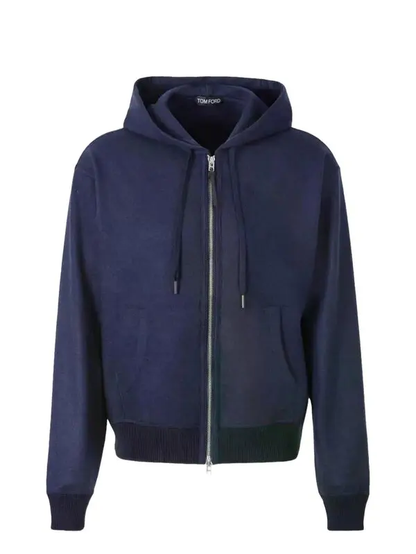 TOM FORD Zip-up Cashmere Hoodie - Blue