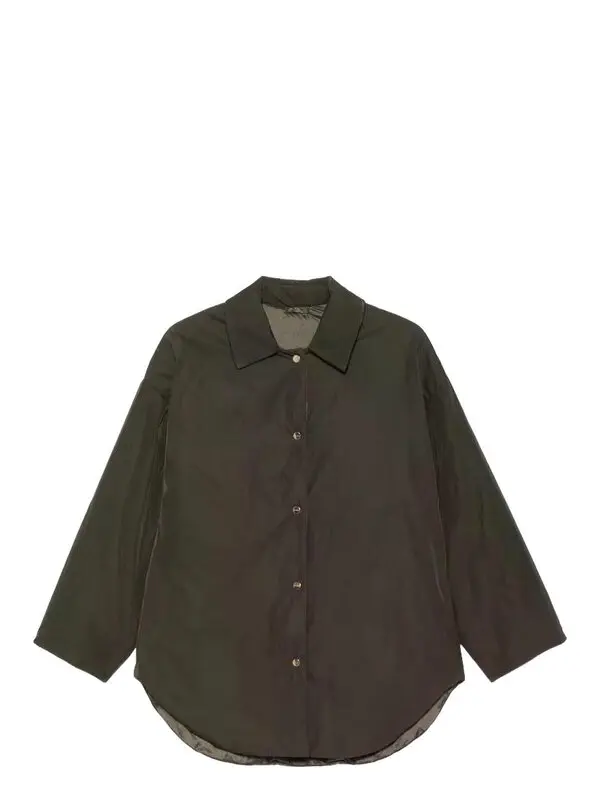 Max Mara Logo-engraved Snap-button Coat - Green