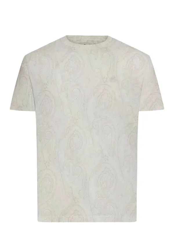 Etro Paisley-print Cotton T-shirt - Neutrals