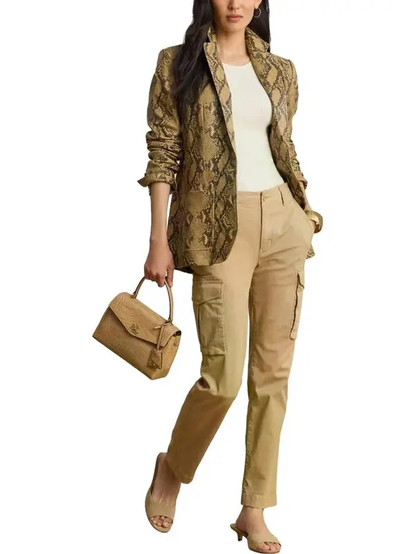 Ralph Lauren Python-embossed Lambskin Blazer - Neutrals